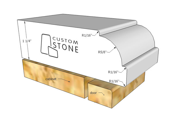 1 - 1/4″ DuPont Offset Square - Custom Stone