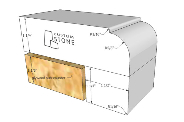 2 - 1/2″ DuPont Square - Custom Stone